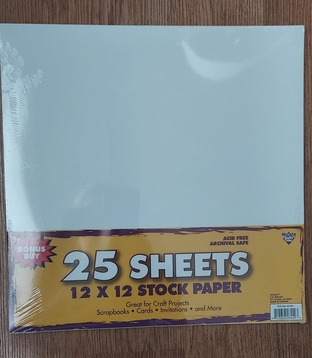 12" X 12" White Stock Paper 25 Sheets - Etsy
