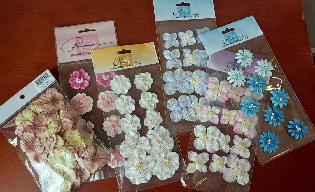 Prima Paper Flower Embellishments for Scrapbooking, Frames, Shadowbox ...