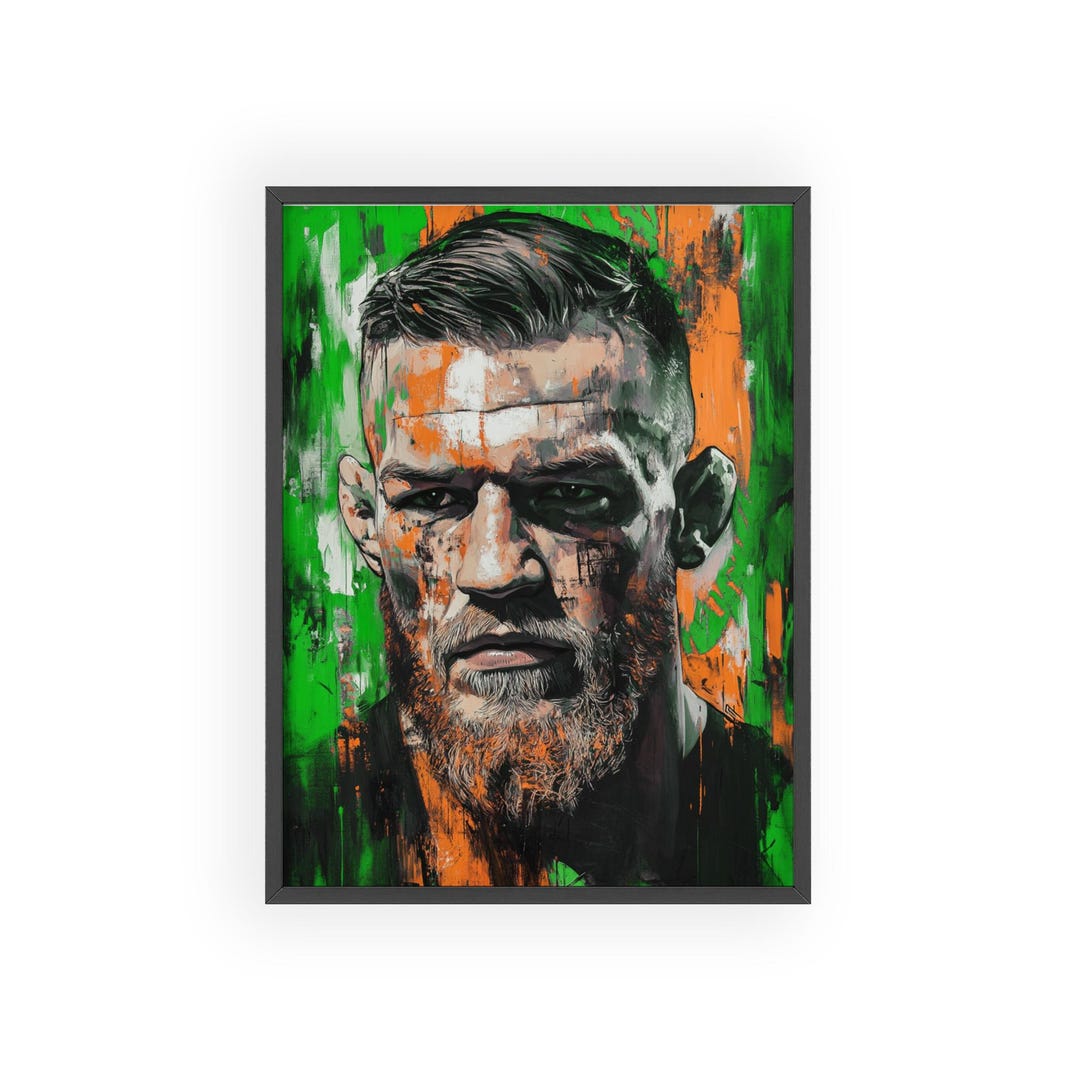 Conor Mcgregor Poster, Wooden Frame, Paint Splatter Design, Framed ...