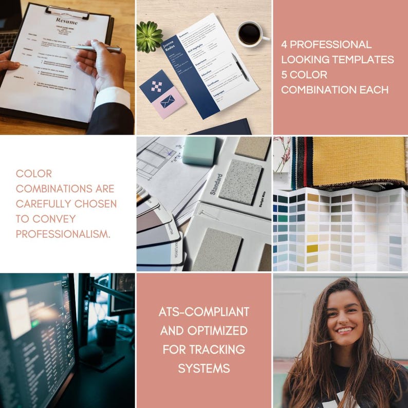 20 Editable Resume Templates Canva Modern CV Design, Professional Color ...