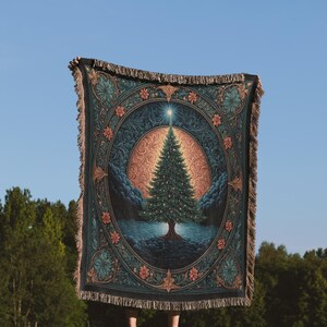 Woven Christmas Tree Throw Blanket: Scandinavian Holiday Decor - Etsy
