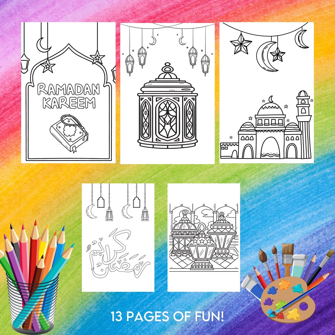 Ramadan Colouring Book | Printable PDF | Islamic Colouring Book | Kids ...