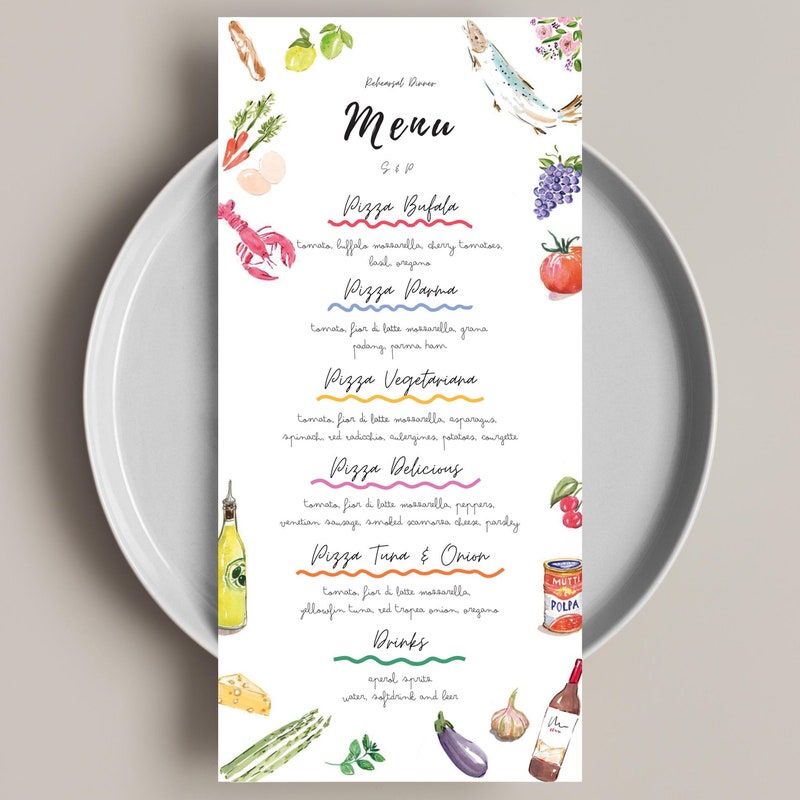 Italian Dinner Menu Canva - Etsy