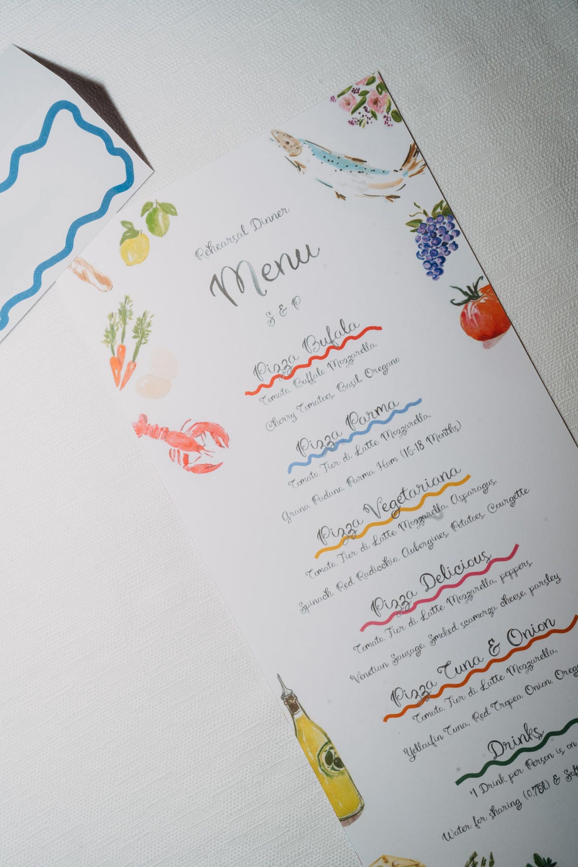 Editable Pizza Party Menu Rehearsal Dinner Wedding Dinner Template ...