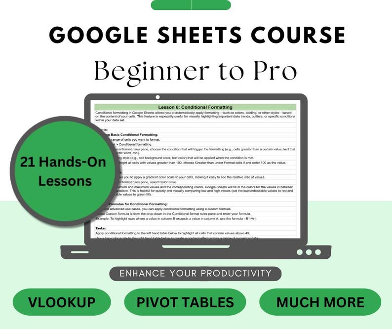 Google Sheets Course | Beginner to Pro | 21 Hands-on Lessons | Training ...