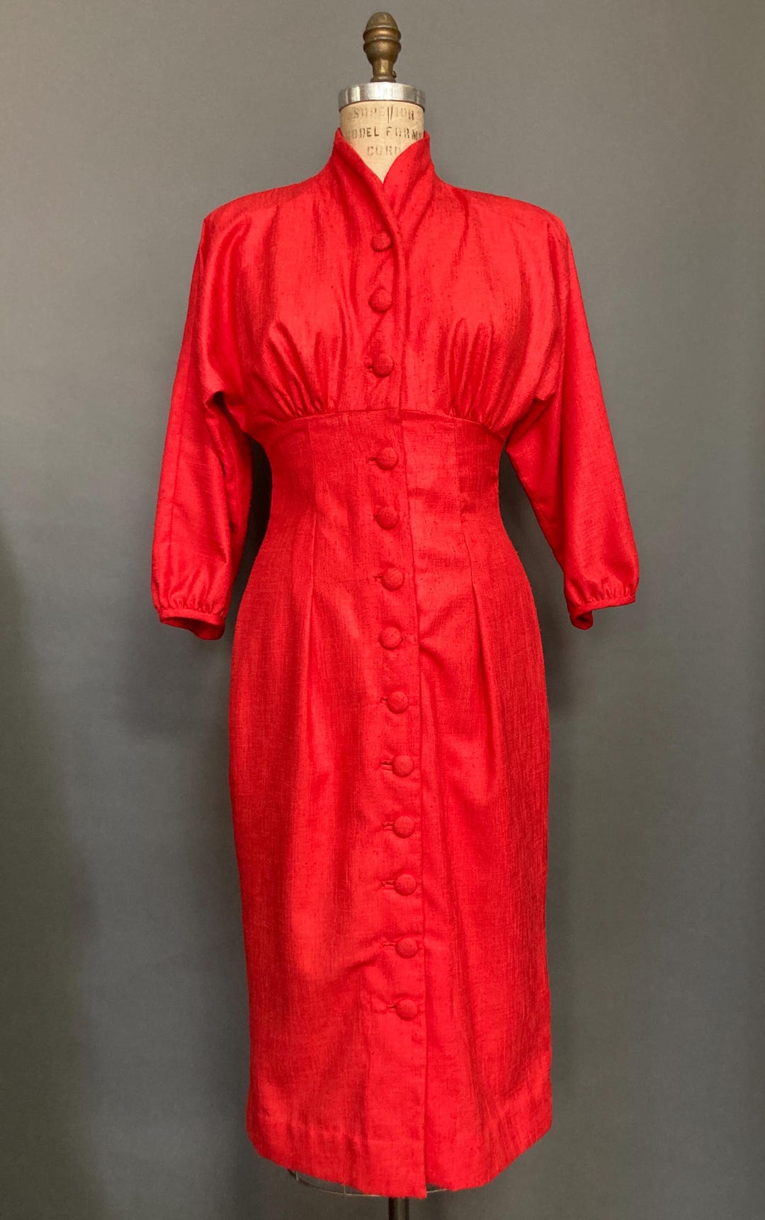 GORGEOUS Vintage Reproduction Red Wiggle Dress - Handmade Costume ...