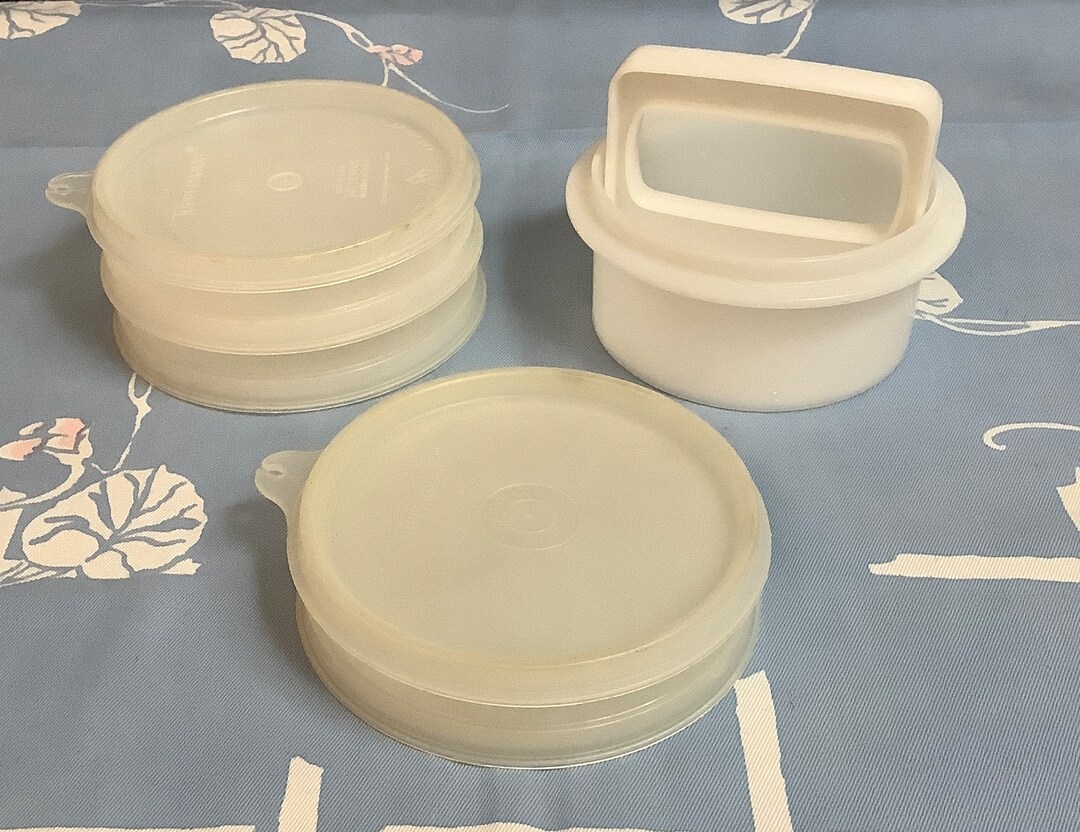 Vintage 1970s - TUPPERWARE - Hamburger/patty Press and Keepers/storage ...