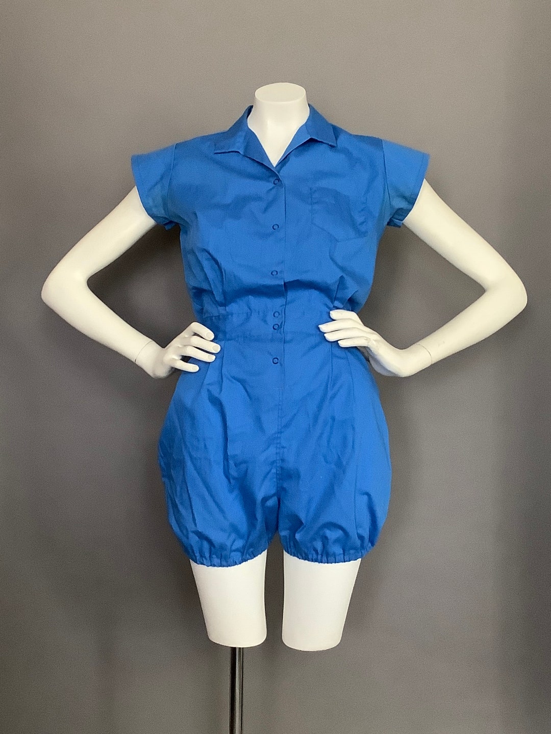 Vintage 1960s BRODERICK Royal Blue Physical Education One-piece ...