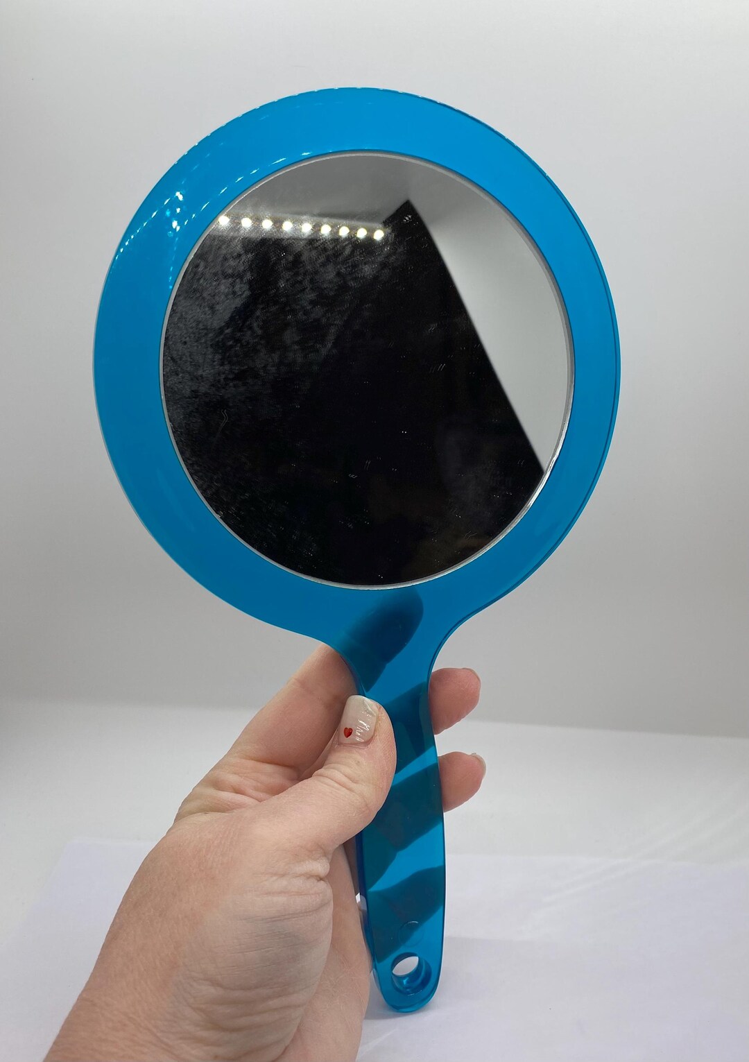 Vintage Translucent Lucite Turquoise Blue Double Sided Hand Mirror - Etsy