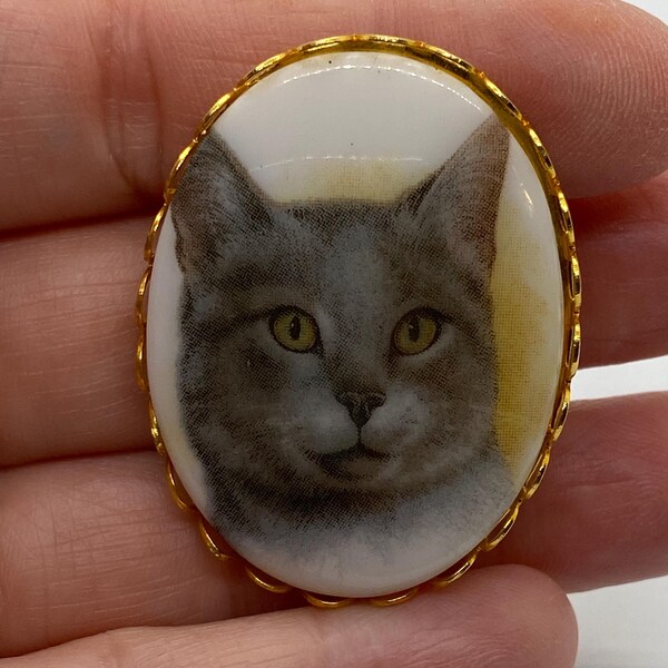 Ceramic Cat Brooch - Etsy