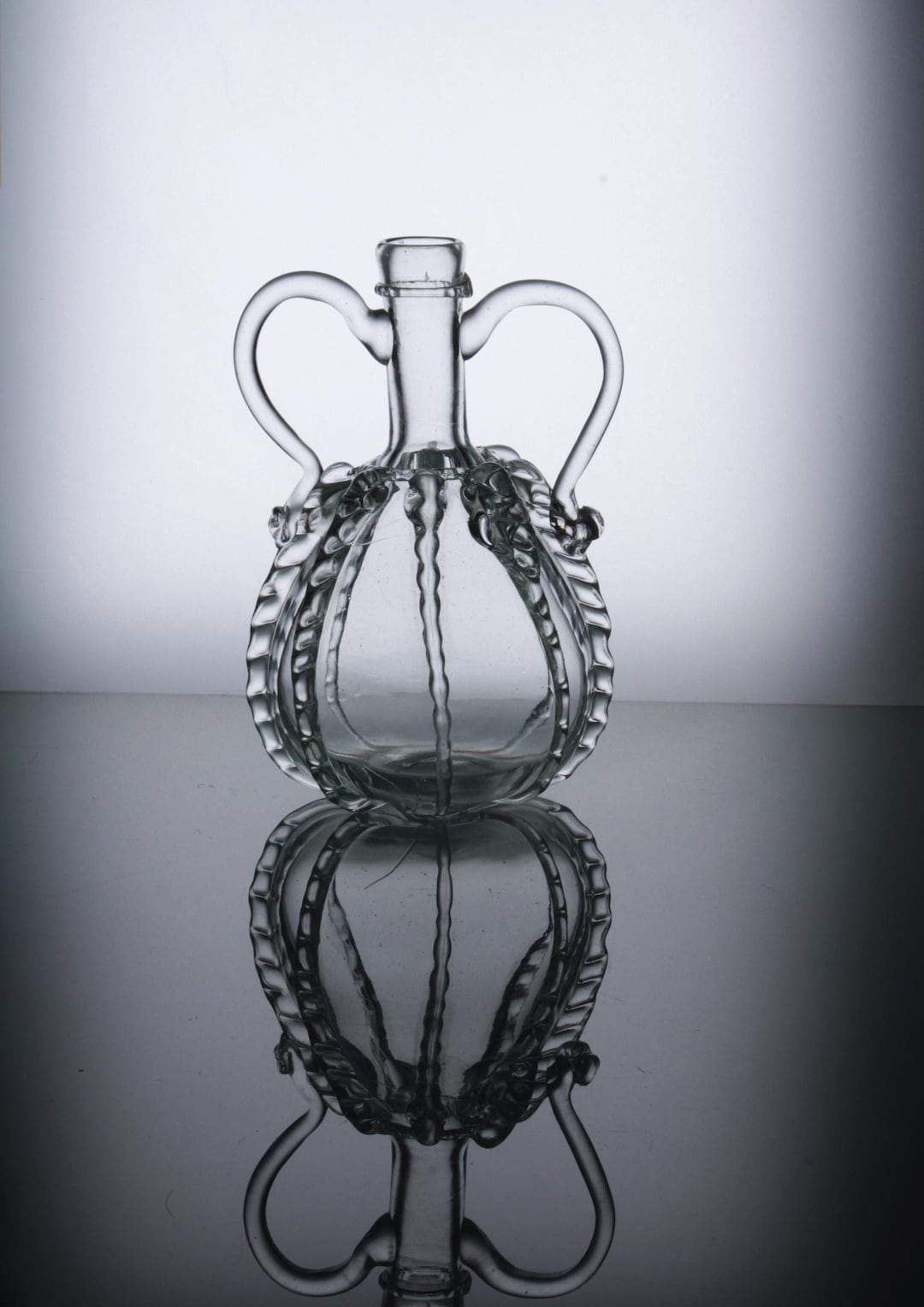 New Medieval Handblown Glass Bottle With Two Handles and Lace ...