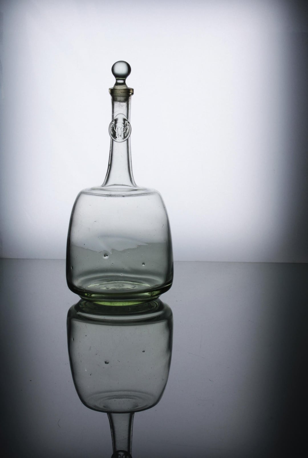 Handblown Glass Bottle With Seal and Grounded Plug "balaton" - Etsy