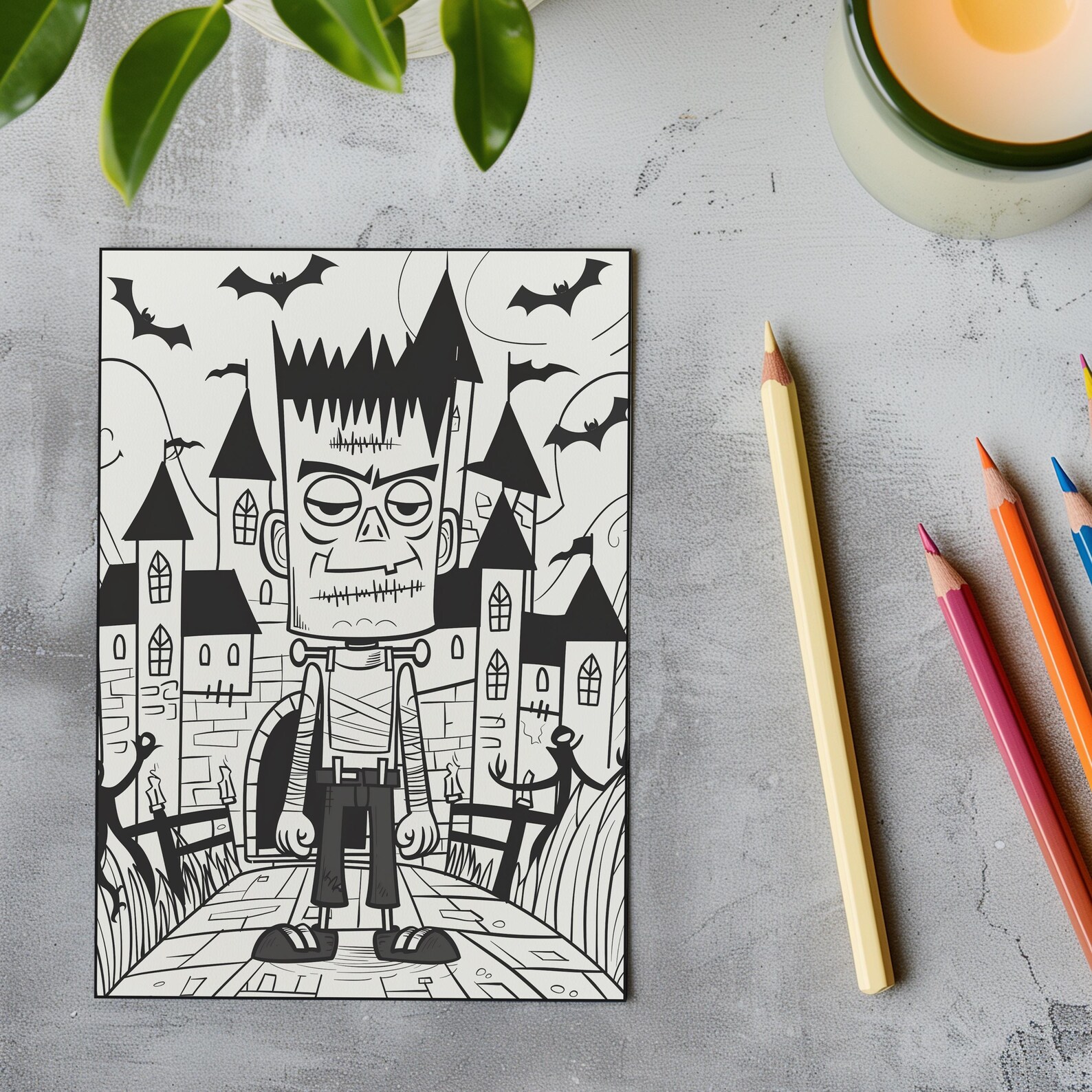 Frankenstein Coloring Page Printable Frankenstein Coloring Sheet ...