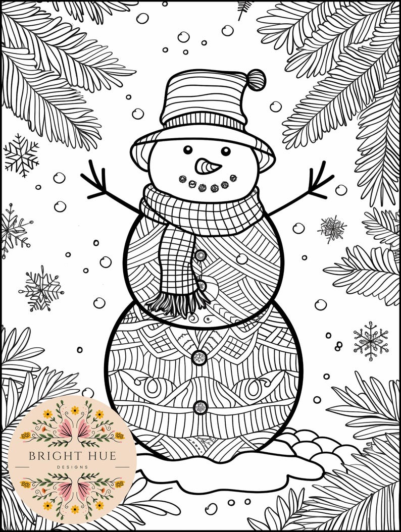 Printable Snowman Coloring Sheet Snowman Coloring Page Winter Snowman ...