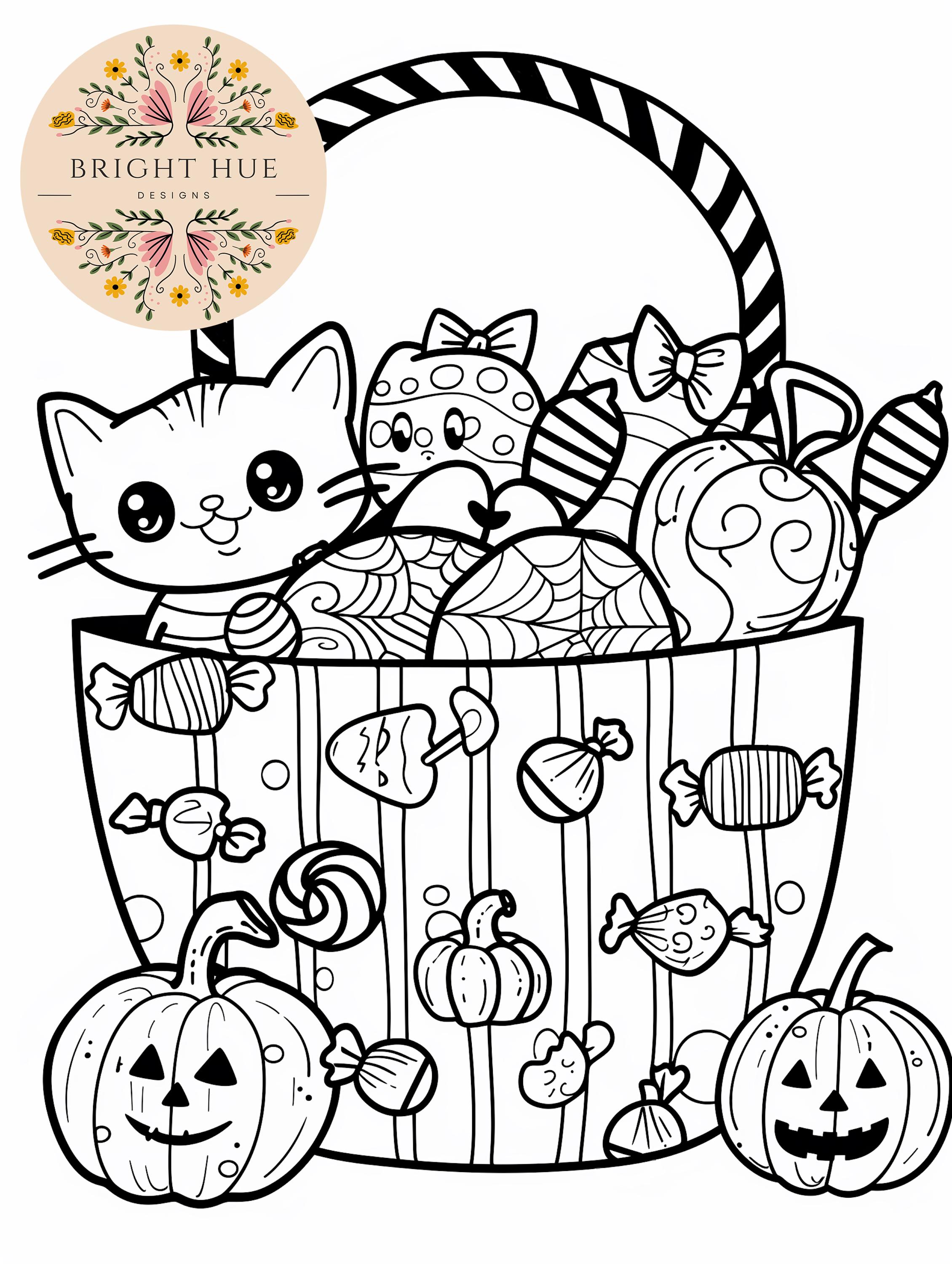 Halloween Candy Coloring Activity Printable Halloween Candy Coloring ...