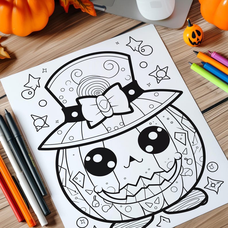 Jack-olantern Coloring Page Printable Halloween Jack-olantern Cartoon ...