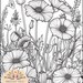 Whimsical Flowers Coloring Page Printable Fun Art - Etsy