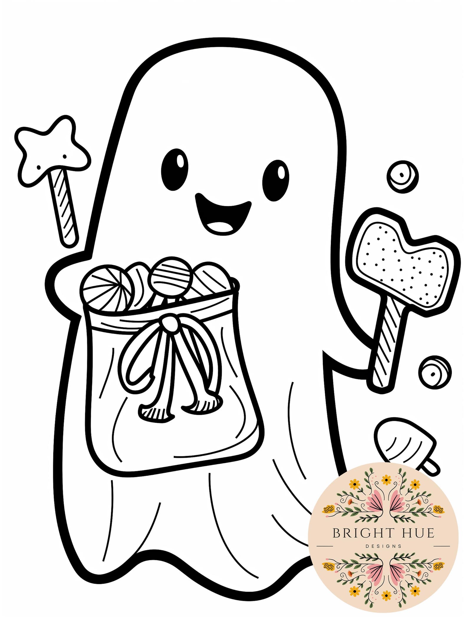 Friendly Ghost Coloring Page Printable Ghost Coloring Sheet Halloween ...