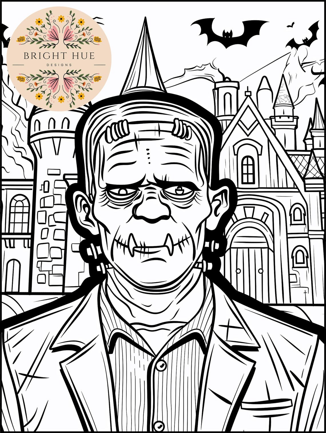 Easy-to-color Frankenstein Printable Frankenstein Coloring Sheet ...