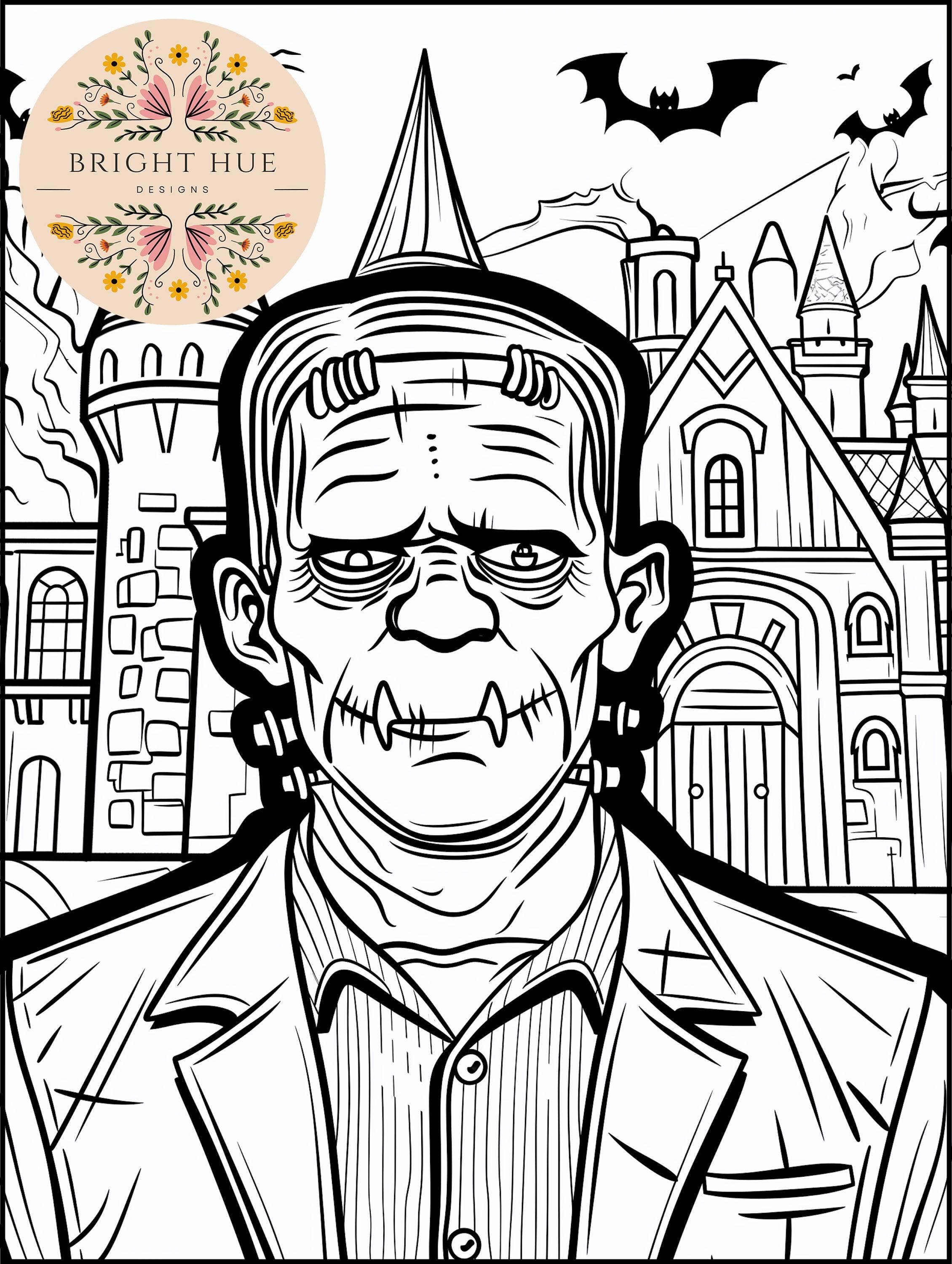 Easy-to-color Frankenstein Printable Frankenstein Coloring Sheet ...