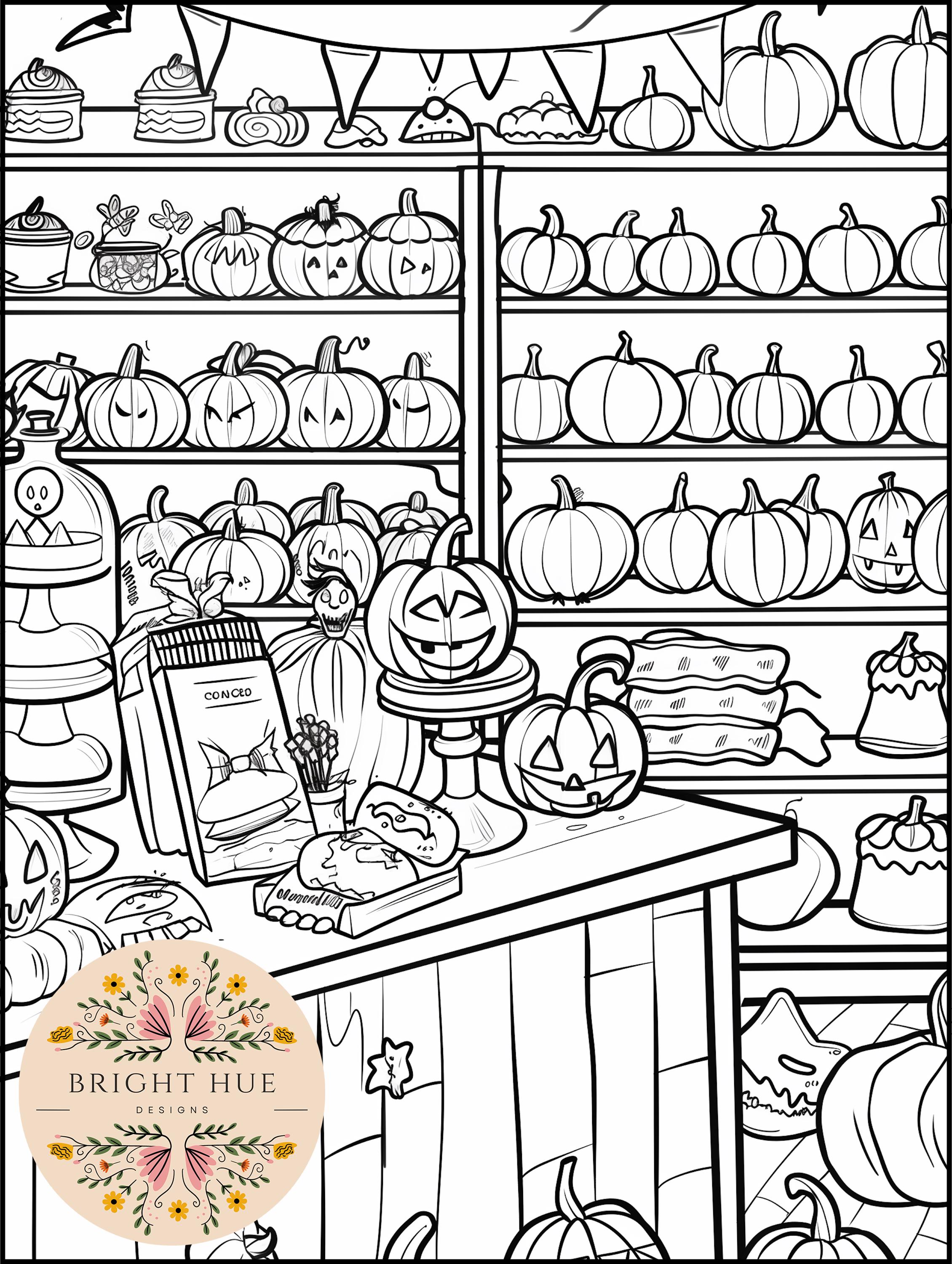 Halloween Treats Coloring Page Printable Halloween Candy Coloring Sheet ...