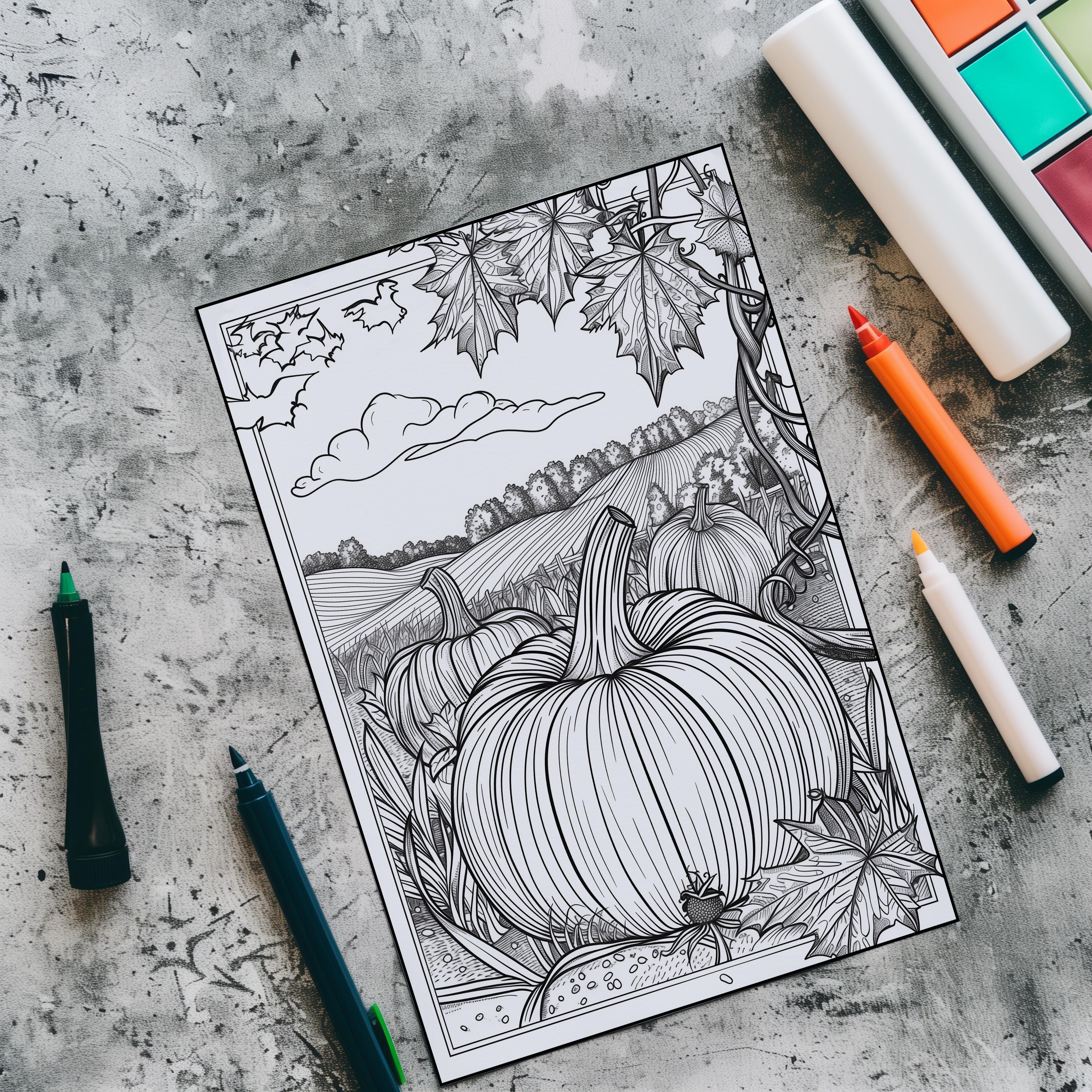 Fall-themed Printable Coloring Page Printable Fall Coloring Sheet ...