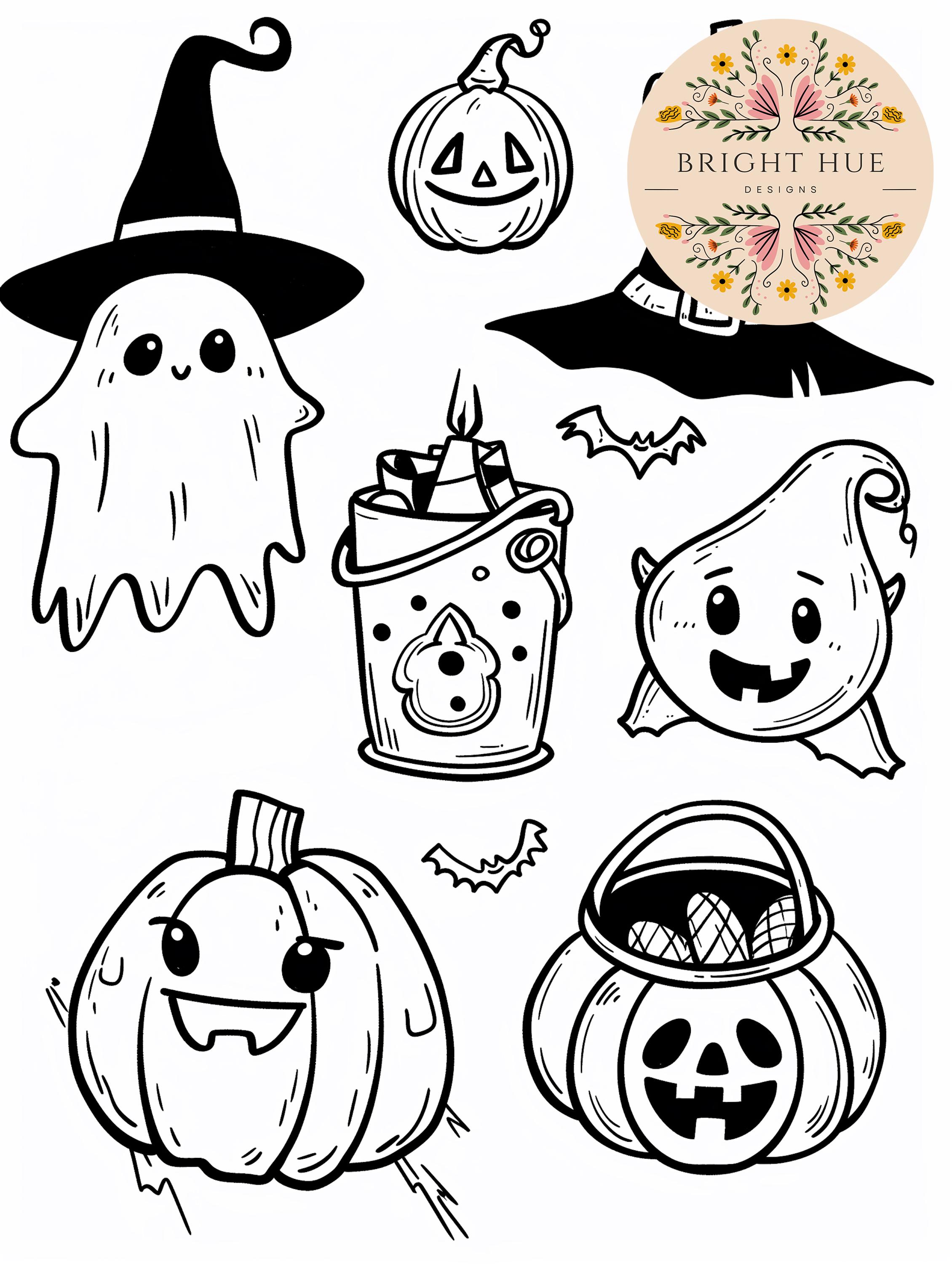 Halloween Characters Coloring Page Printable Halloween Characters Sheet ...