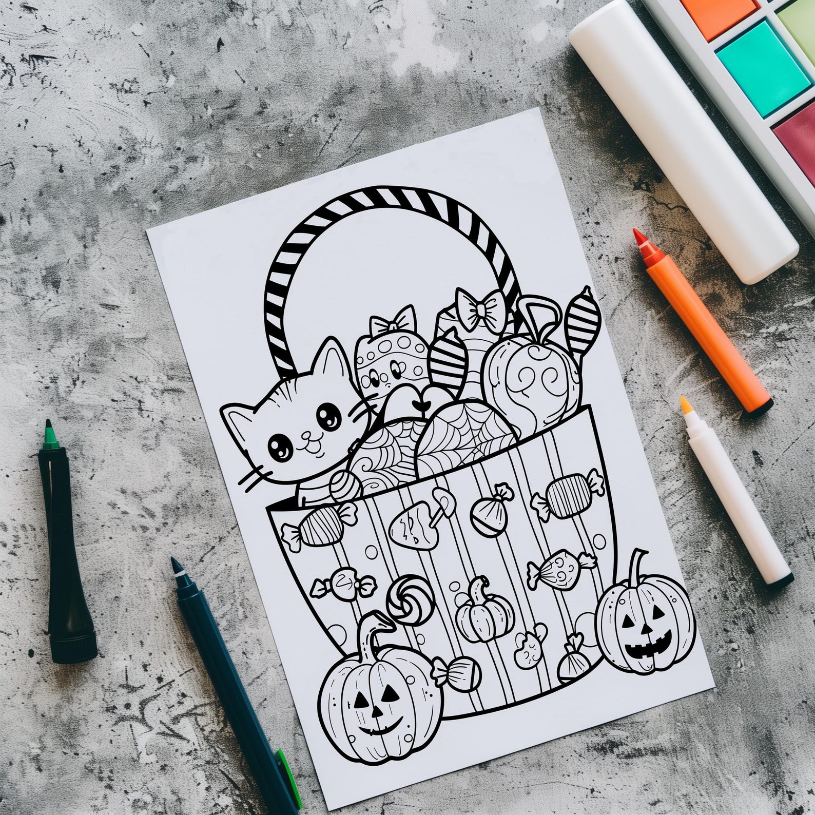 Halloween Candy Coloring Activity Printable Halloween Candy Coloring ...