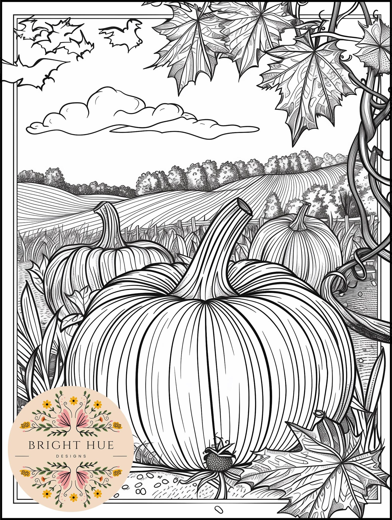 Fall-themed Printable Coloring Page Printable Fall Coloring Sheet ...
