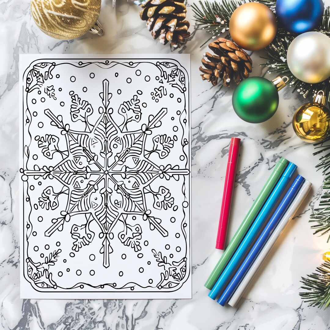 Snowflake Coloring Sheet Fun Winter Activity for Kids - Etsy