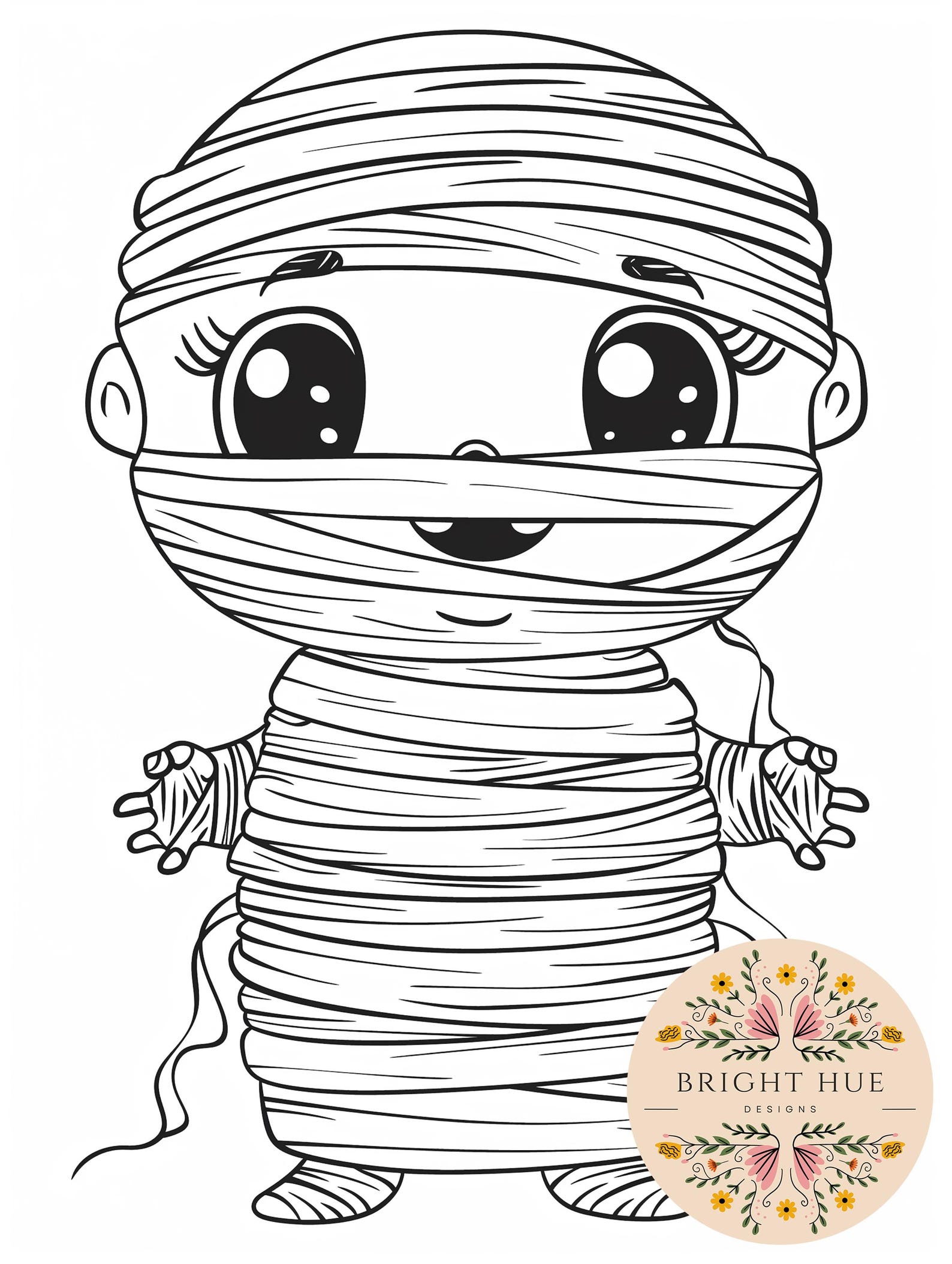 Mummy Coloring Page Halloween Mummy Coloring Sheet Cartoon Mummy ...