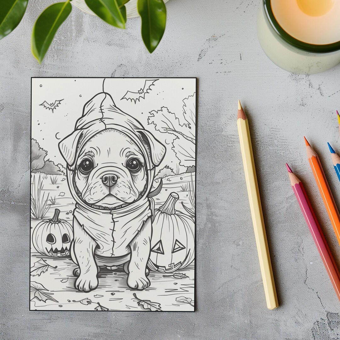 Halloween Puppy Coloring Page Halloween Coloring Page Printable ...