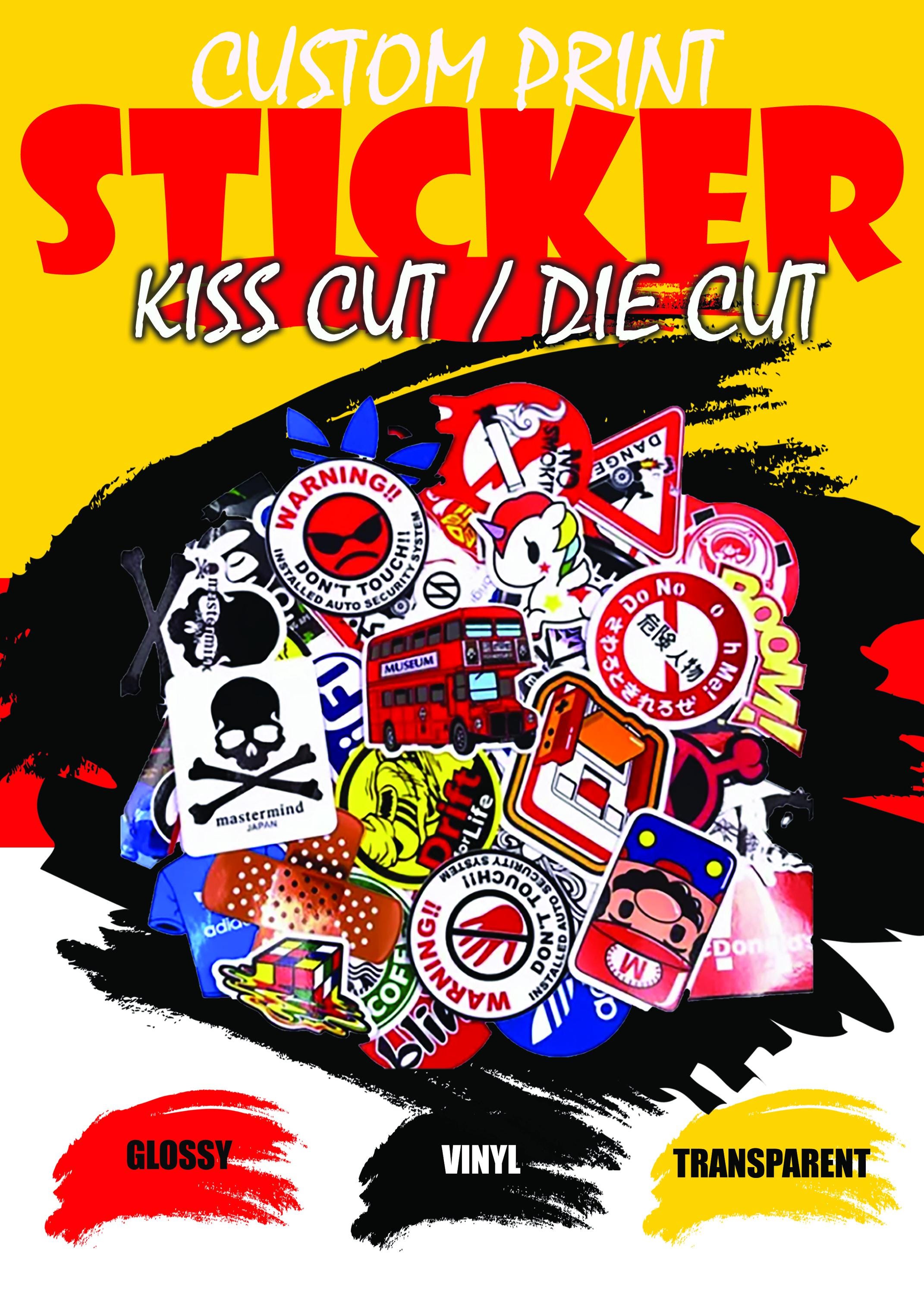 Custom Print Sticker Die Cut Kiss Cut Personalized Vinyl Decals, Custom ...