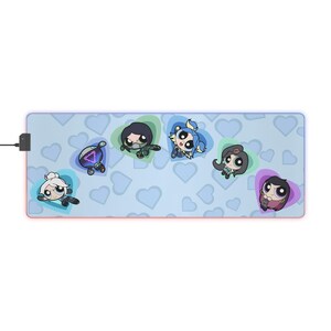 POWERPUFF GIRLS X VALORANT Inspired Colorful Led Gaming Mouse Pad, Gift ...
