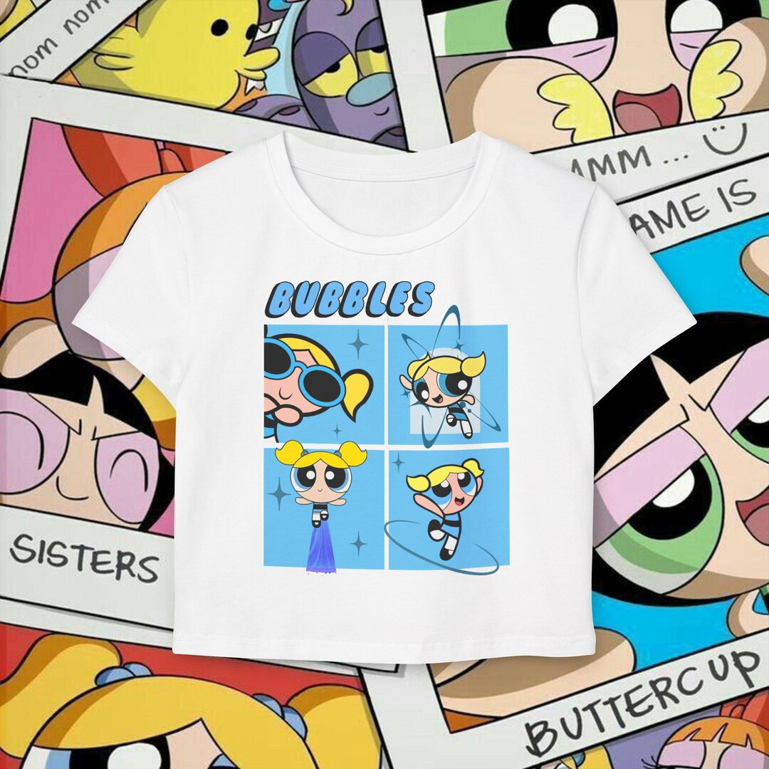 Powerpuff Girls Bubbles Baby Tee, Powerpuff Cute Girly Crop Top ...