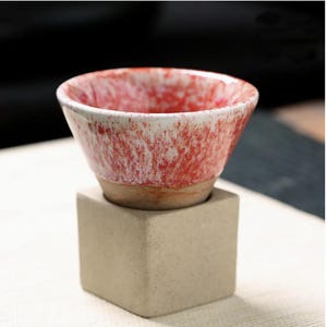 Mini Coarse Pottery Espresso Cup With Holder - Etsy