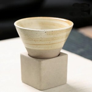 Mini Coarse Pottery Espresso Cup With Holder - Etsy