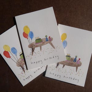 Birthday Table Card / Birthday Card / Handpainted Card / Handpainted ...