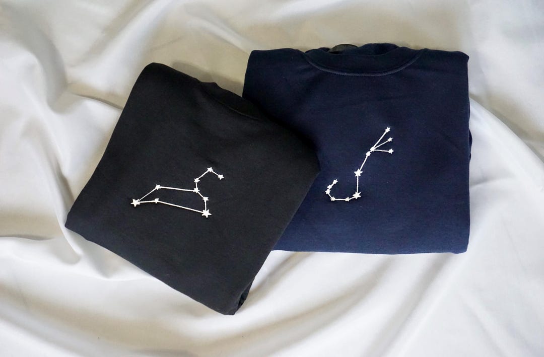 Customized Glow-in-the-dark Constellation Embroidered Crewneck ...
