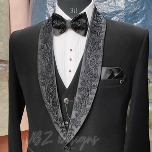 Custom Suit for Men | Black Suit | Five-piece Suit | Wedding Suit ...