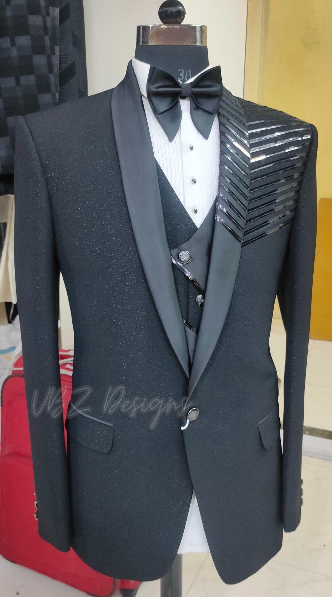 Custom Suit for Men | Black Suit | Five-piece Suit | Wedding Suit ...