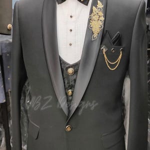 Custom Suit for Men | Black Suit | Five-piece Suit | Wedding Suit ...