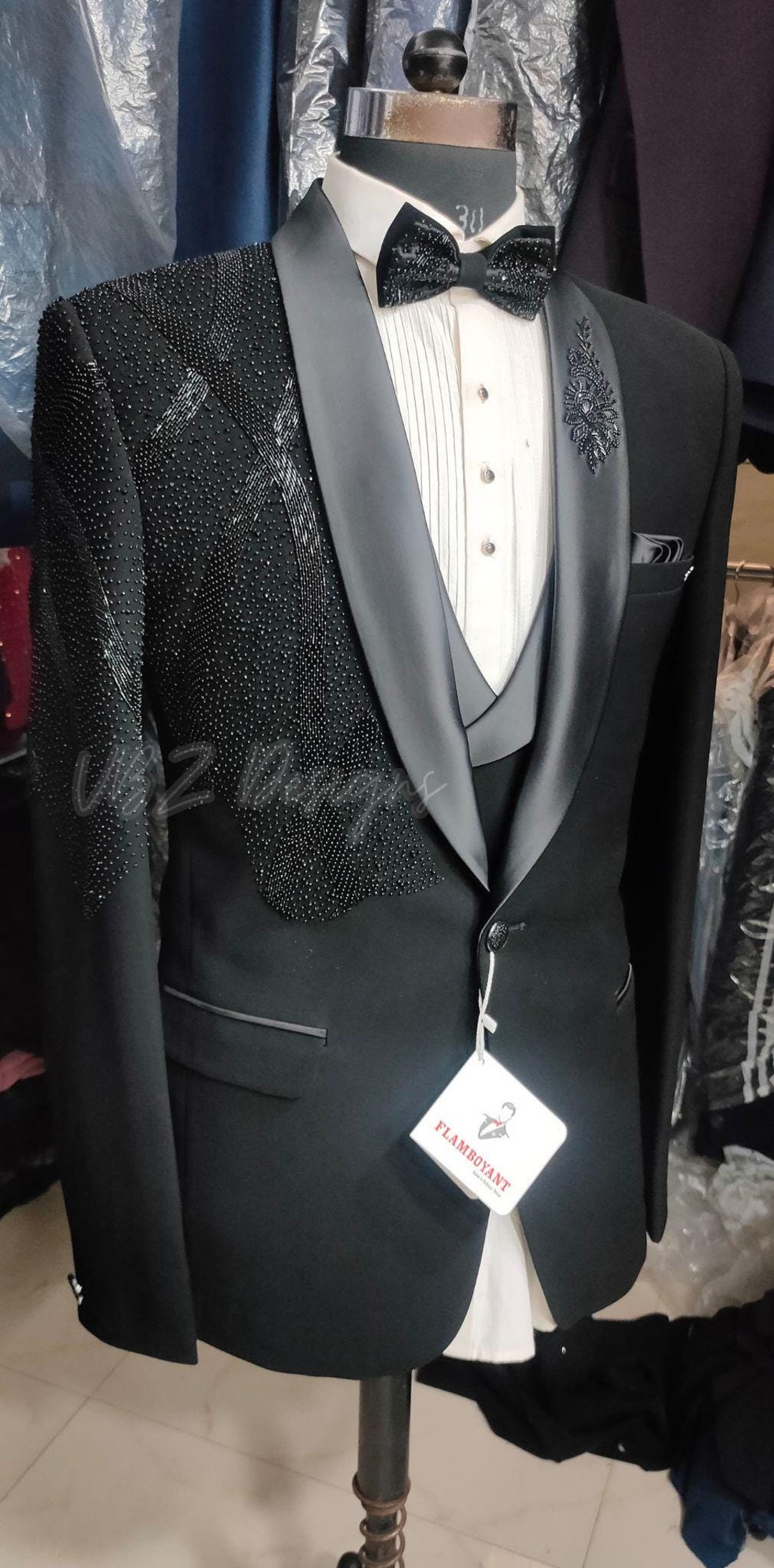 Custom Suit for Men | Black Suit | Five-piece Suit | Wedding Suit ...