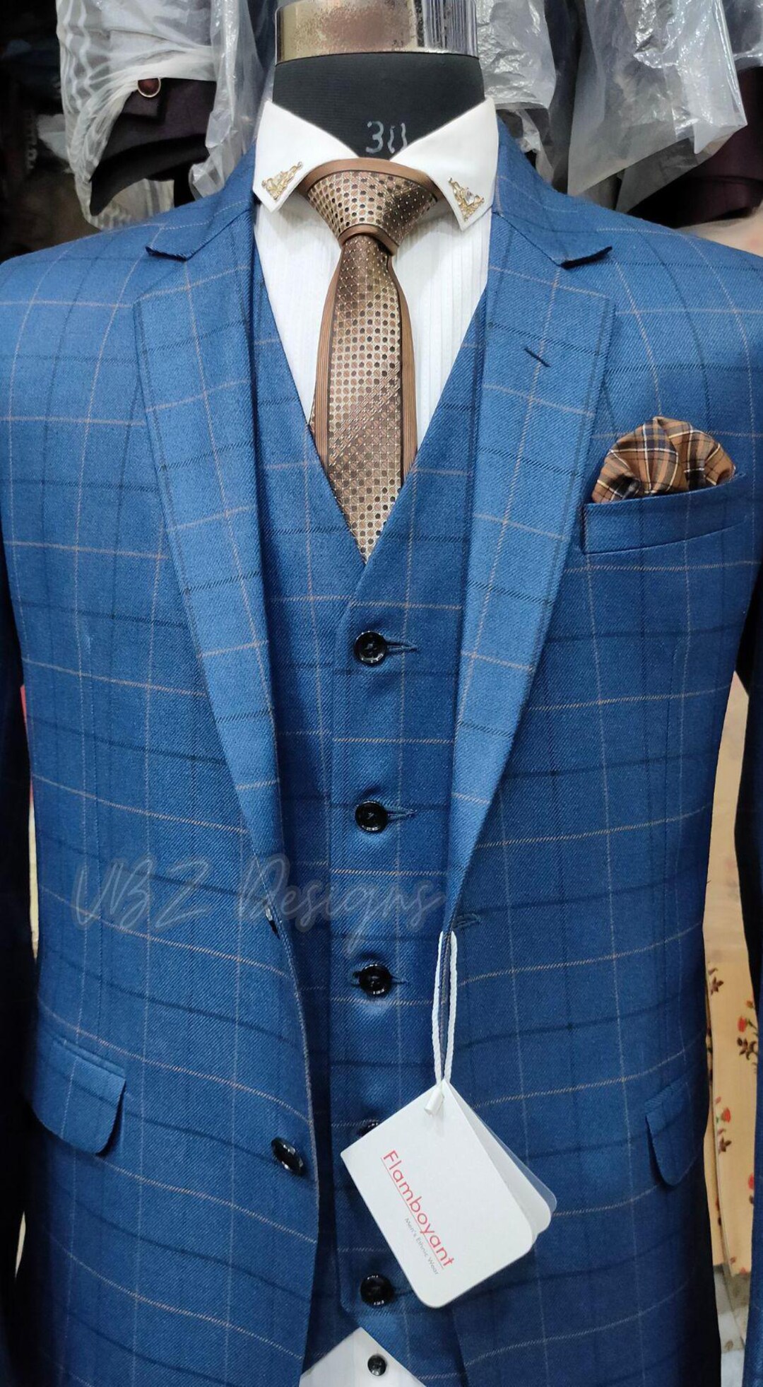 Custom Suit for Men | Checkered Suit | Five-piece Suit | Wedding Suit ...