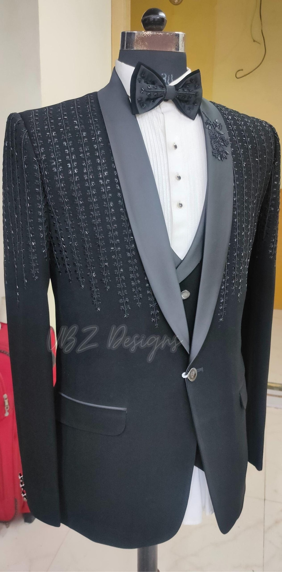 Custom Suit for Men | Black Suit | Five-piece Suit | Wedding Suit ...