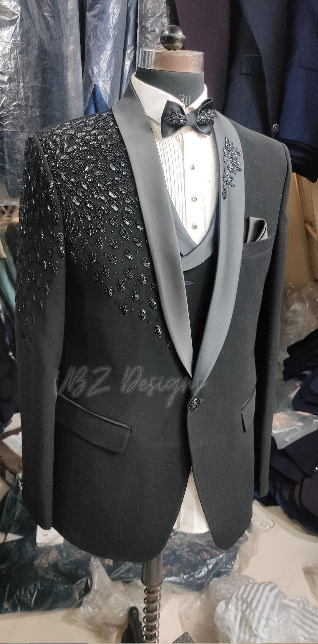 Custom Suit for Men | Black Suit | Five-piece Suit | Wedding Suit ...