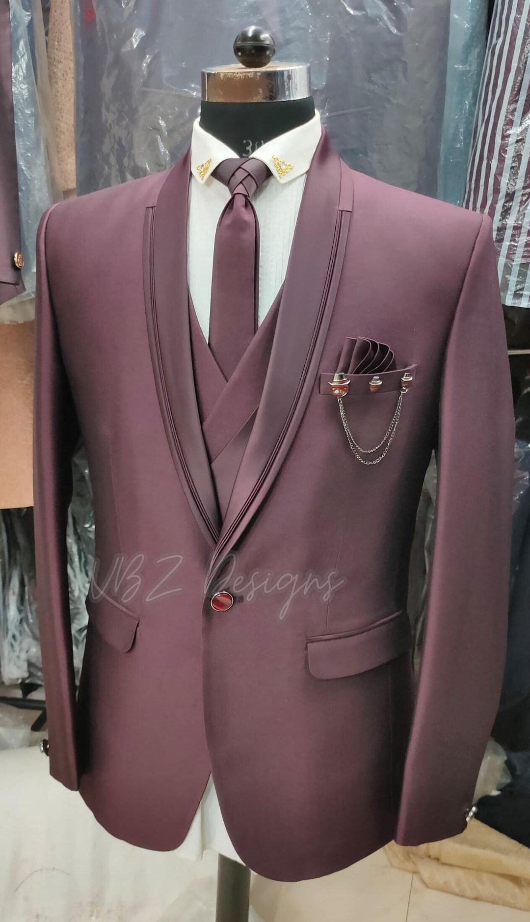 Custom Suit for Men | Five-piece Suit | Wedding Suit | Groom Suit ...