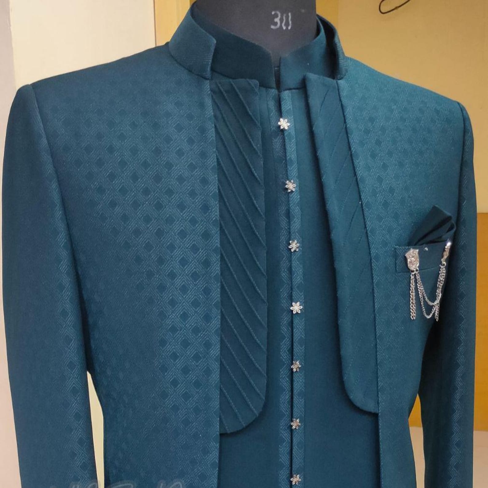 Custom Green Jodhpuri Suit: Men's Wedding Modi Jacket - Etsy