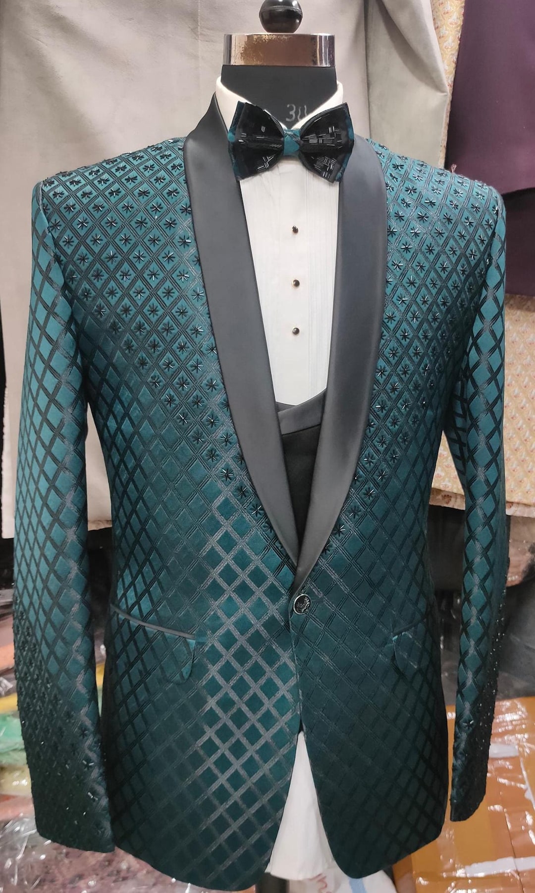 Custom Suit for Men Hand Embroidery Three Piece Suits Complete Set ...