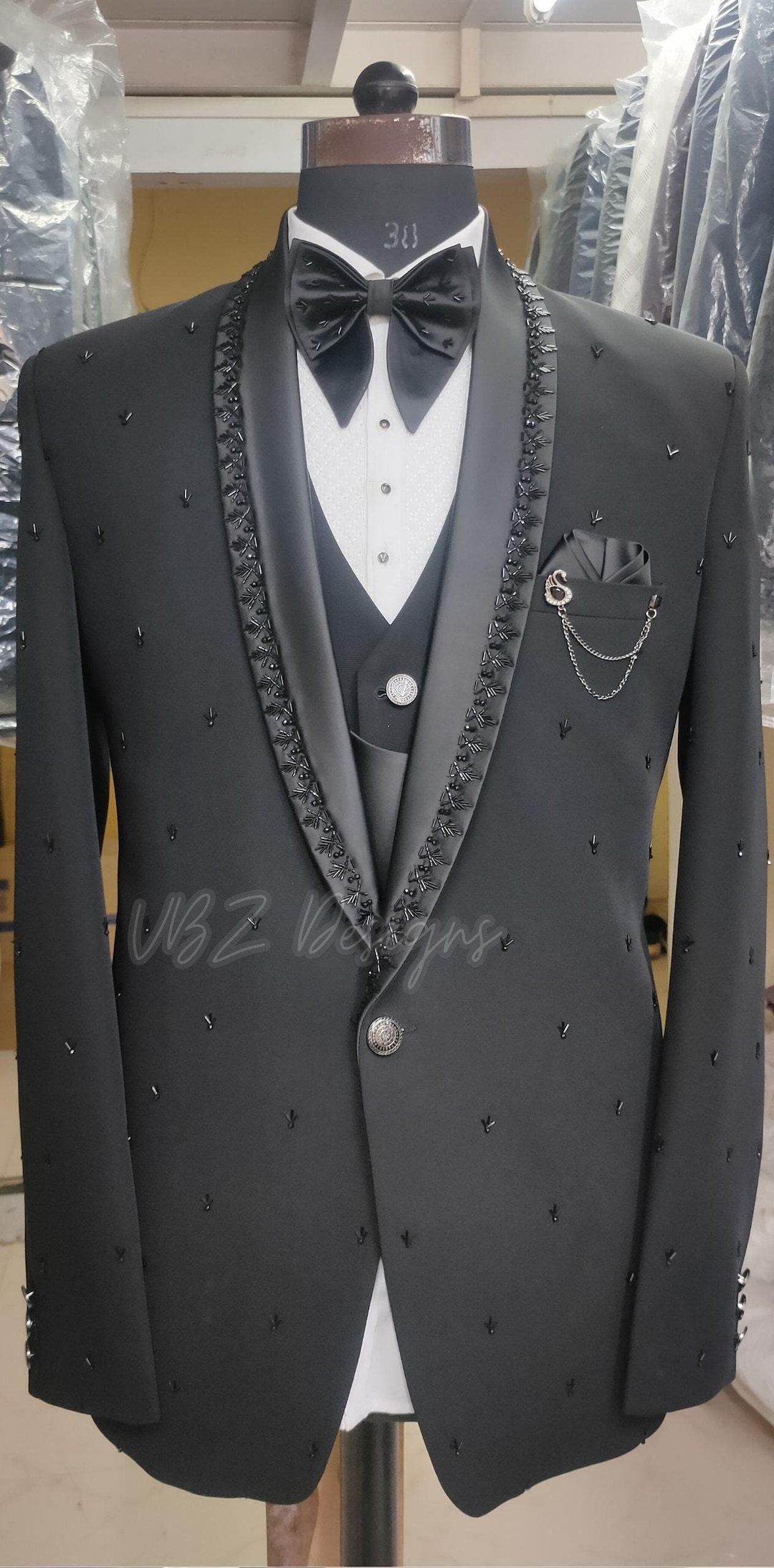 Custom Suit for Men | Black Suit | Five-piece Suit | Wedding Suit ...